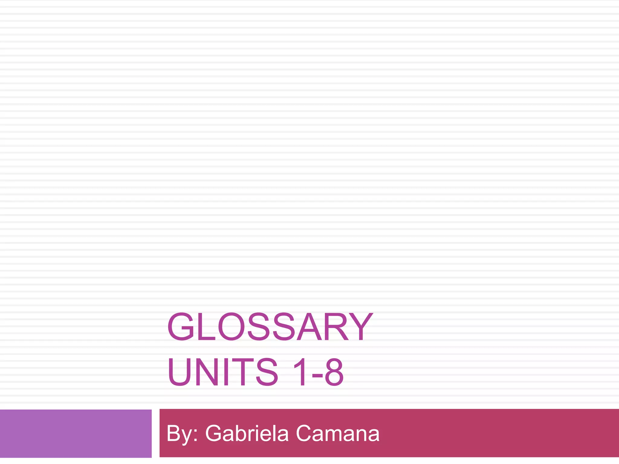 Glossary | PPT