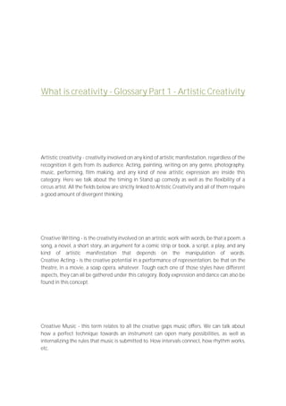 Glossary about creativity (1a) | PDF