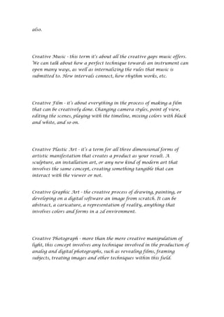 Glossary about creativity - (1c) | PDF