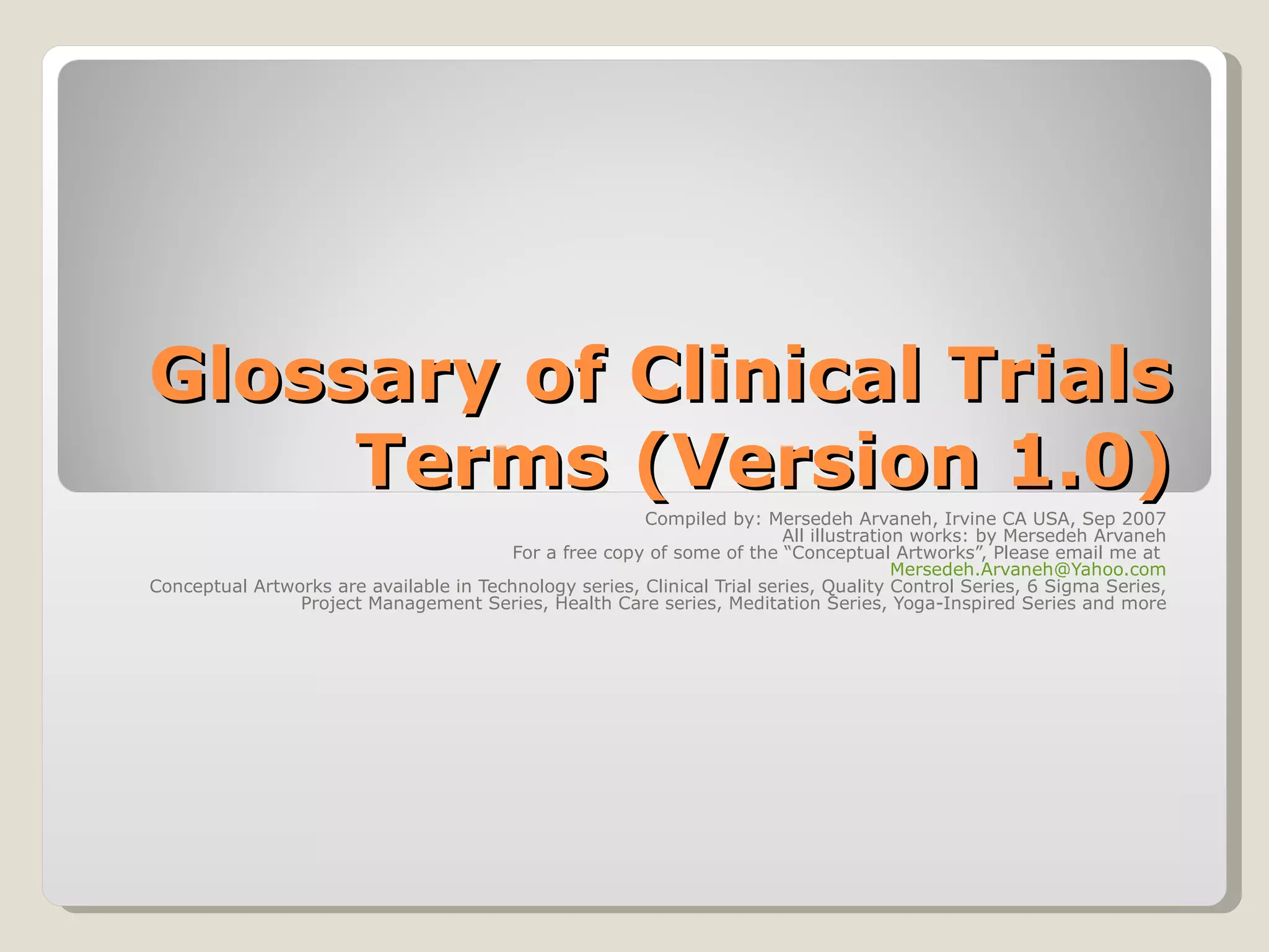 Glossary Of Clinical Trials Terms | PPT