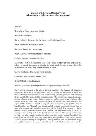 Glossary of-hebrew-and-yiddish-terms | PDF