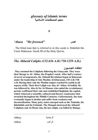 Glossary Of Islamic Terms | PDF