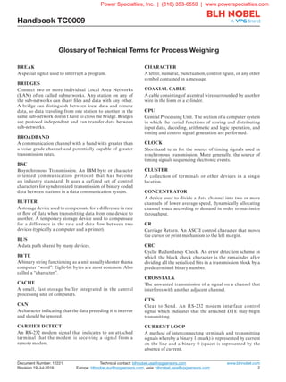 Glossary of Technical Terms for Process Weighing | PDF