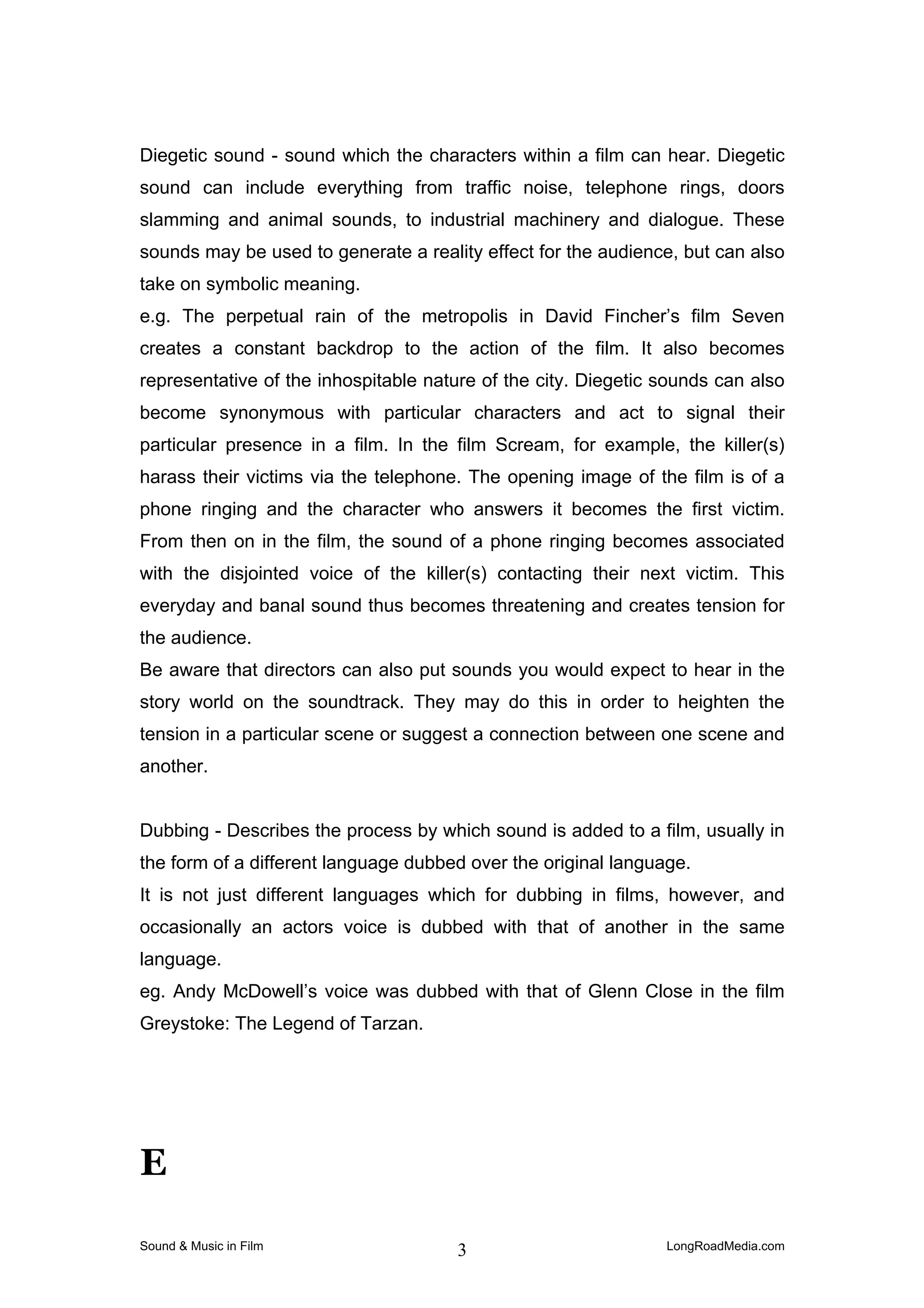 Glossary Sound And Music In Film | PDF