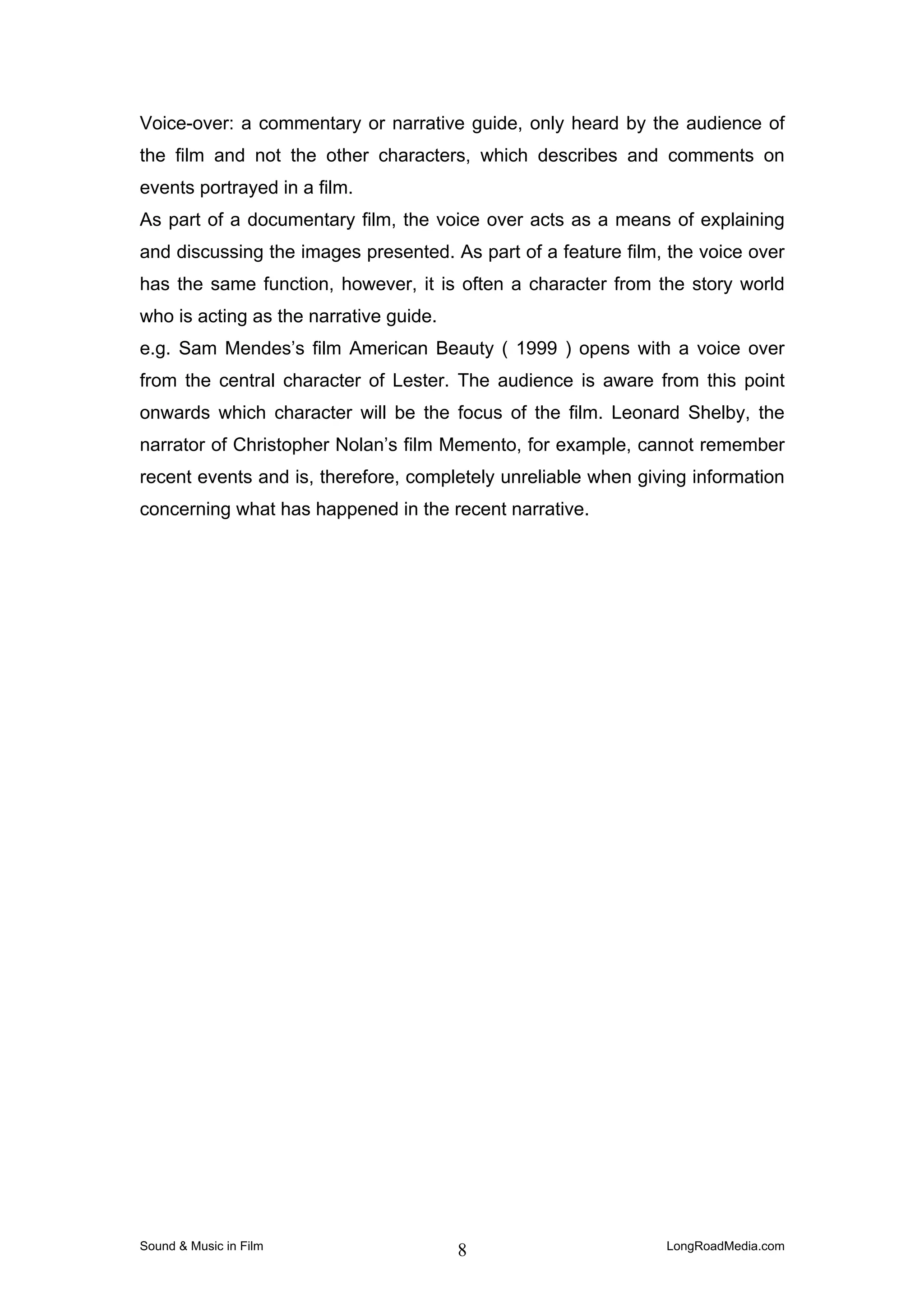 Glossary Sound And Music In Film | PDF