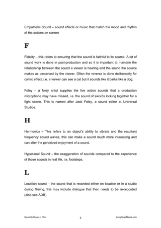 Glossary Sound And Music In Film | PDF