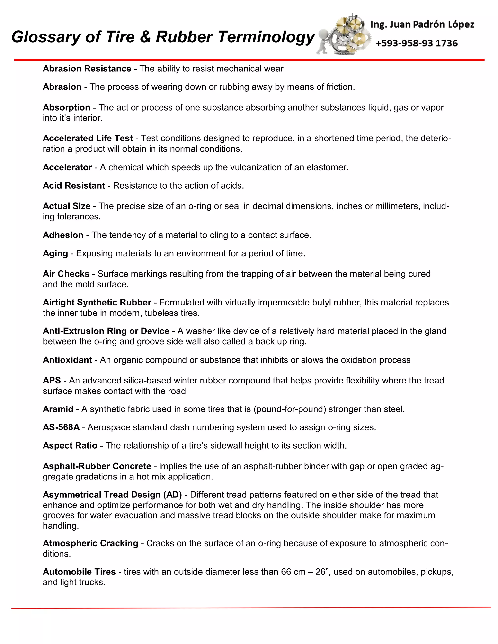 Glossary tire-rubber-terminology | PDF