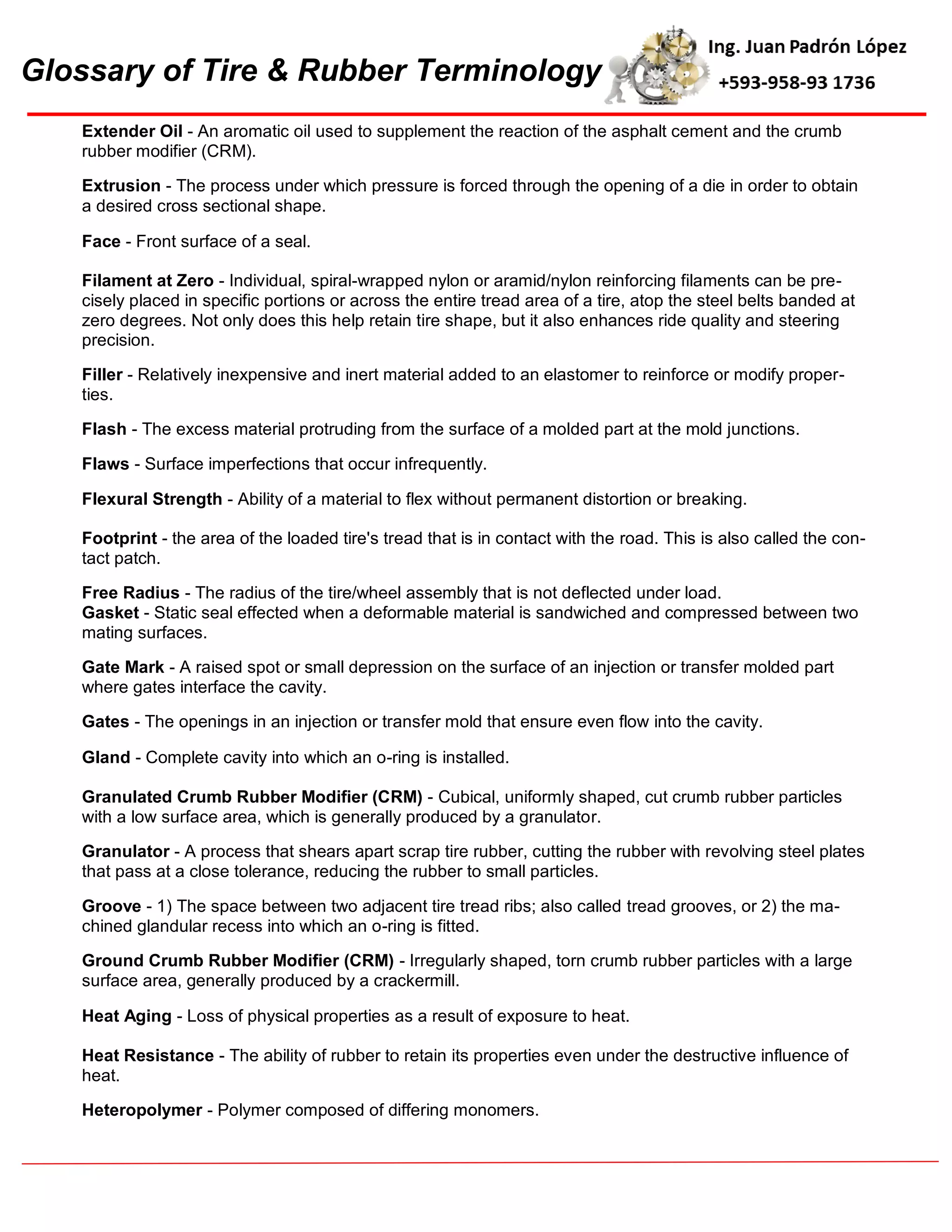 Glossary tire-rubber-terminology | PDF