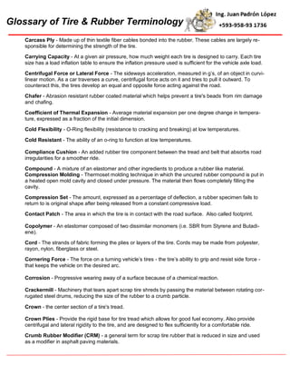 Glossary tire-rubber-terminology | PDF