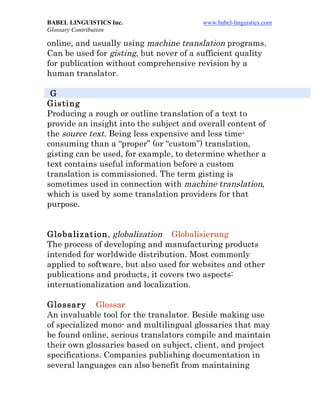 Glossary Translation | PDF | Desktop Publishing | Computer Software and Applications