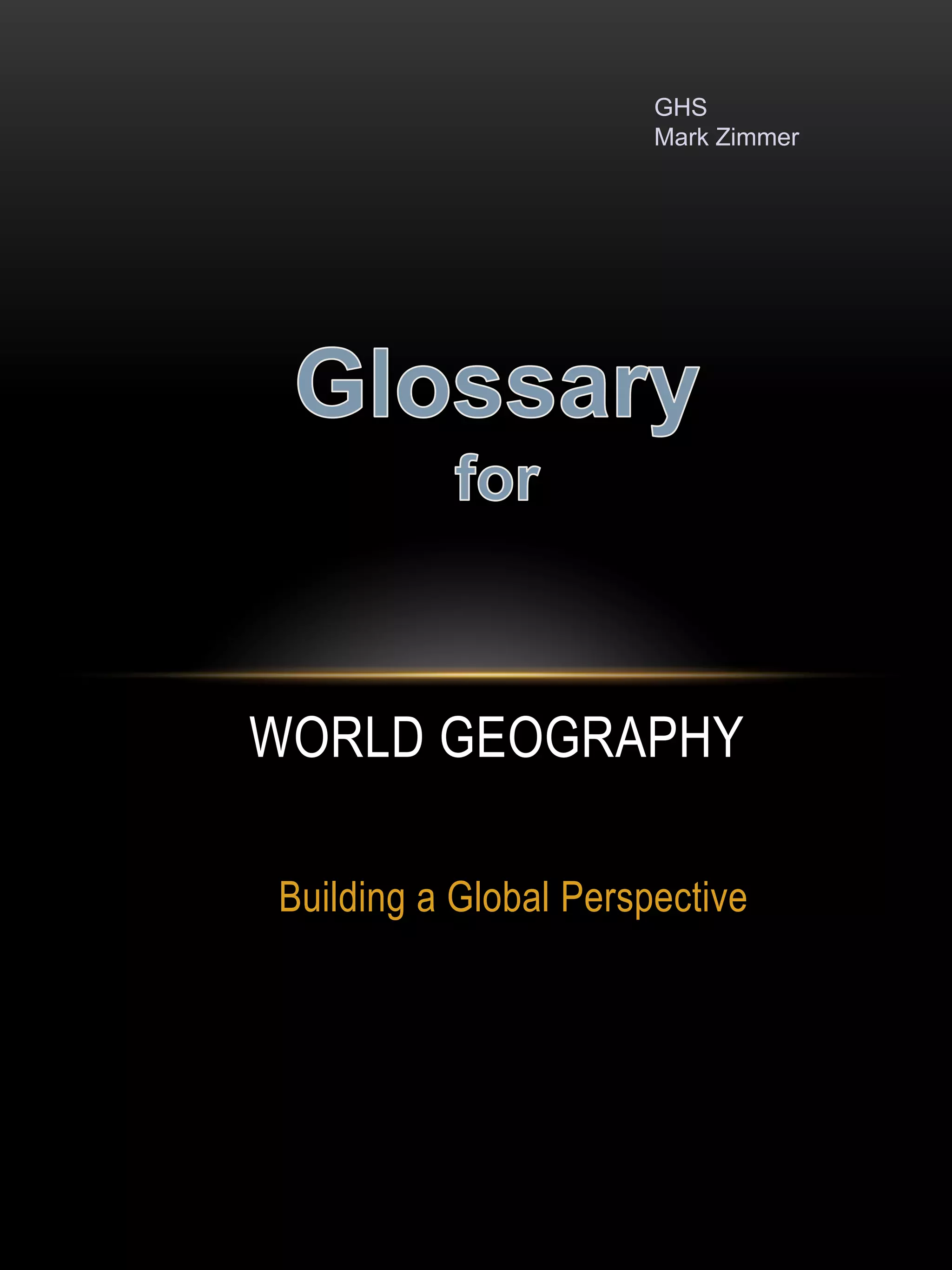 Glossary for World Geography | PDF