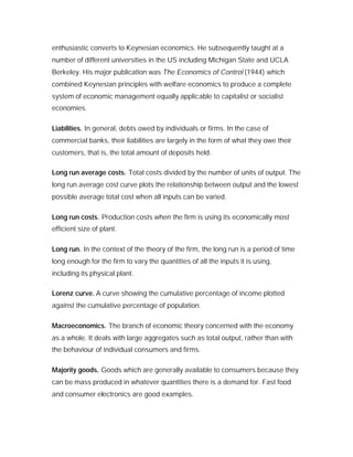 Glossary Basic Economics | PDF