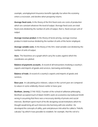 Glossary Basic Economics | PDF