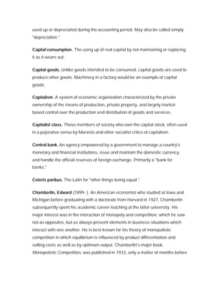 Glossary Basic Economics | PDF