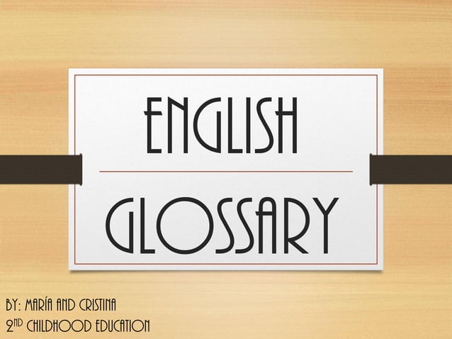 English Glossary | PPT