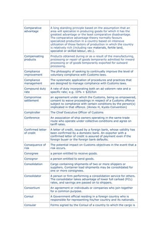 Glossary customs trade_terms for harmonized system oci 2 | PDF