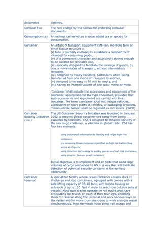Glossary customs trade_terms for harmonized system oci 2 | PDF