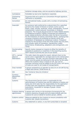 Glossary customs trade_terms for harmonized system oci 2 | PDF