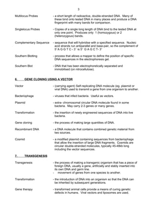 Glossary For Biotechnology | DOC