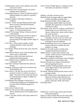 Basic Art Vocabulary | DOC