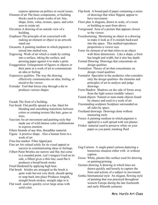 Basic Art Vocabulary | DOC