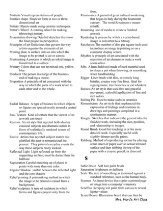 Basic Art Vocabulary | DOC