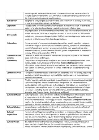 Glossary globalisation | DOC