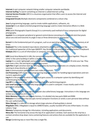 Computer Glossary A to Z Terminology, Vocabulary | PDF