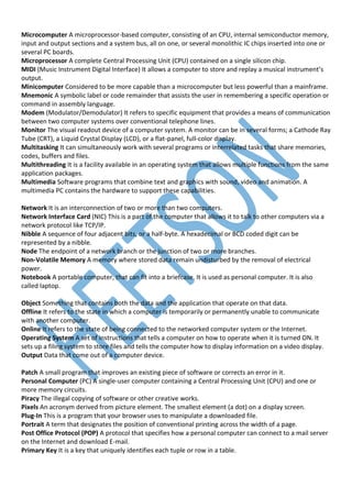 Computer Glossary A to Z Terminology, Vocabulary | PDF
