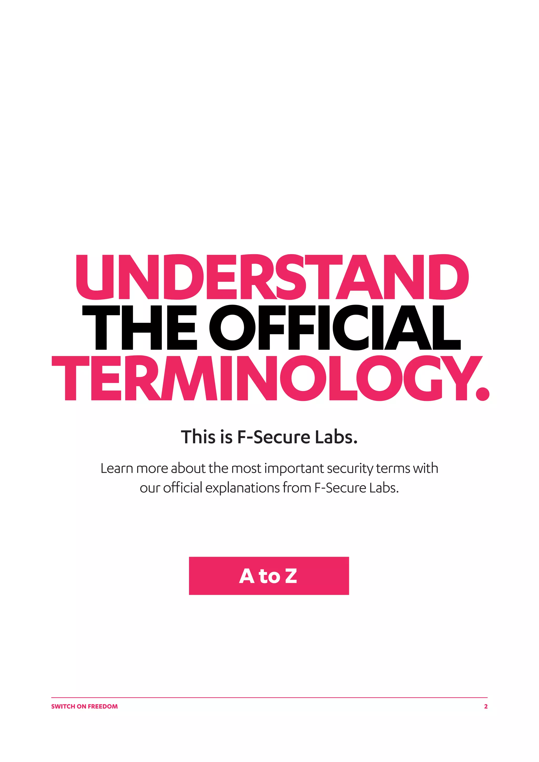 Security A to Z: Glossary of the most important terms | PDF