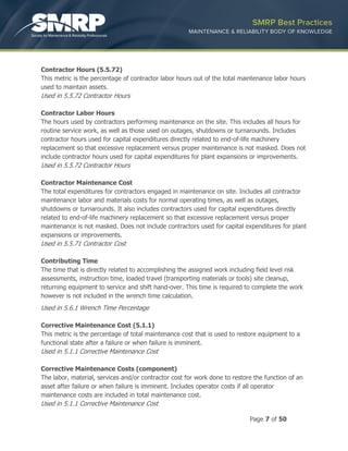 Glossary. Maintenance and Reliability Body of Knowledge | PDF