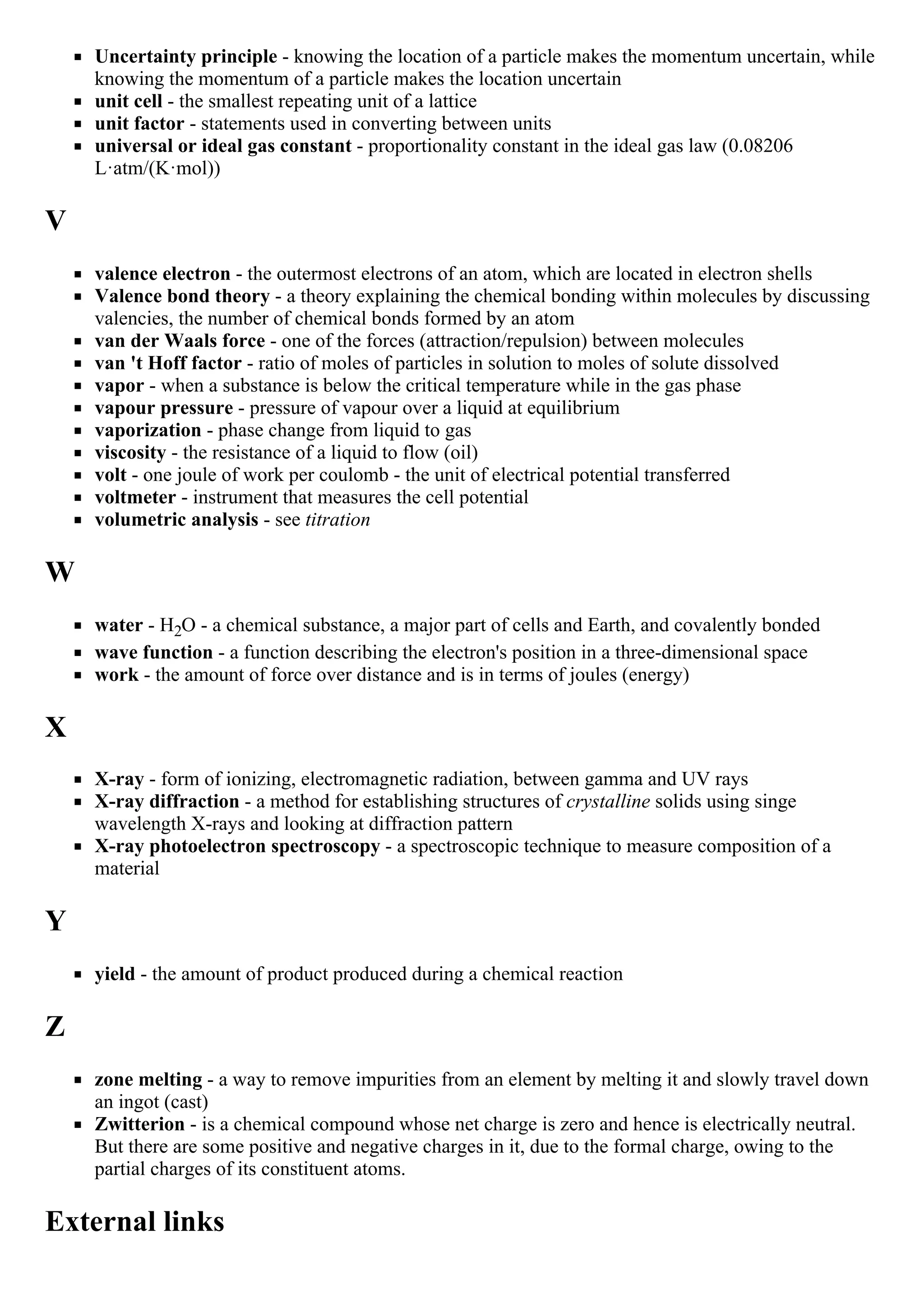 Glossary of chemistry terms wikipedia, the free encyclopedia | PDF