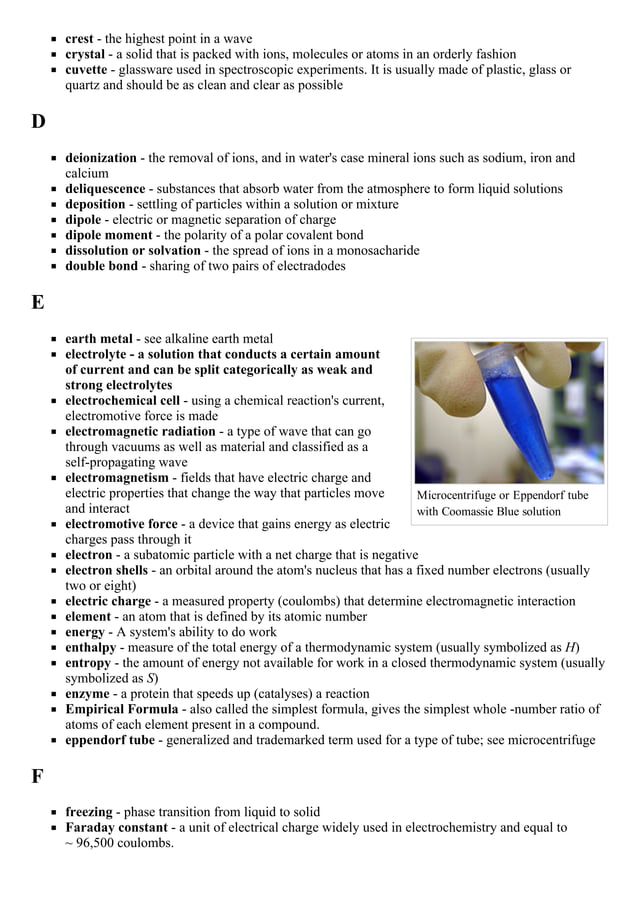 Glossary of chemistry terms wikipedia, the free encyclopedia | PDF