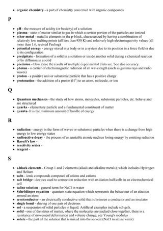 Glossary of chemistry terms wikipedia, the free encyclopedia | PDF