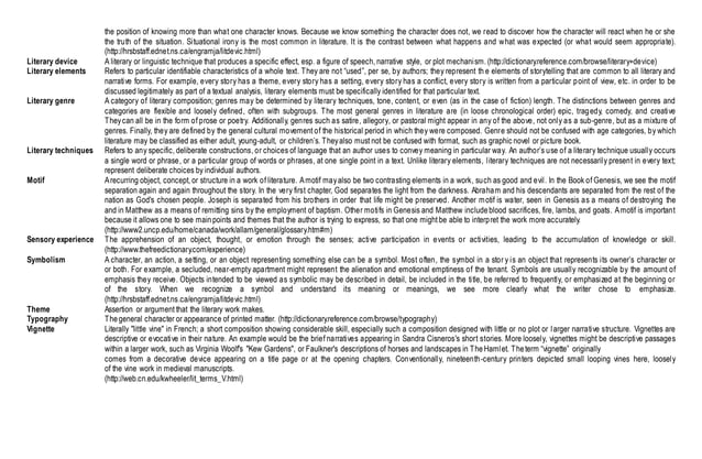 Glossary of creative writing | DOC