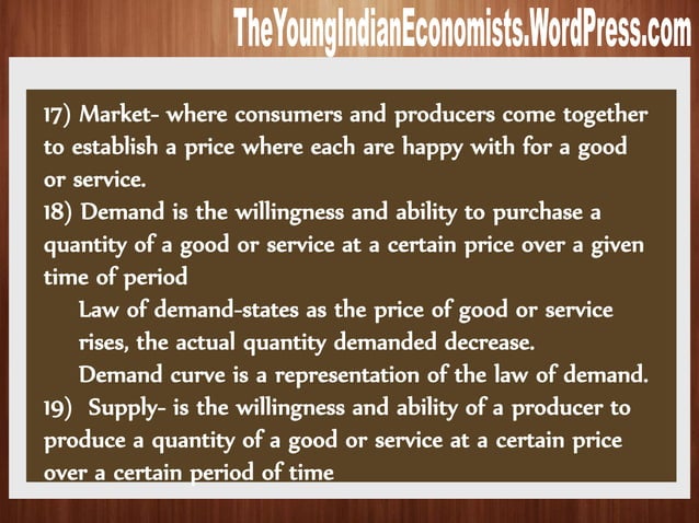 Glossary of Economic terms | PPT