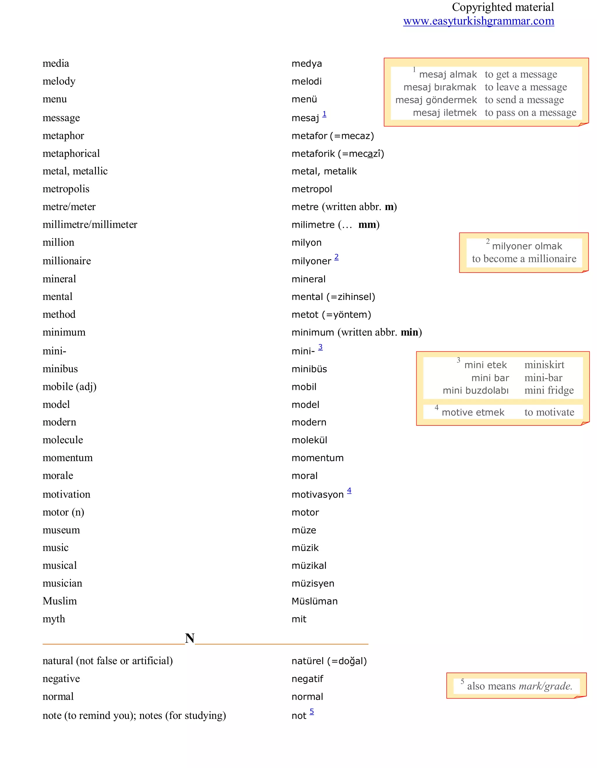 Turkish Grammar - English-Turkish cognates | PDF