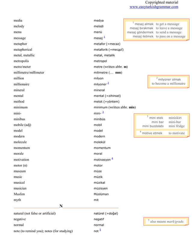 Turkish Grammar - English-Turkish cognates | PDF | World/International ...