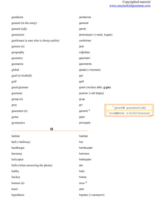 Turkish Grammar - English-Turkish cognates | PDF