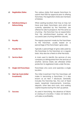 Glossary of Franchise Terms | PDF