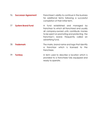 Glossary of Franchise Terms | PDF