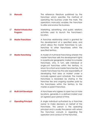 Glossary of Franchise Terms | PDF