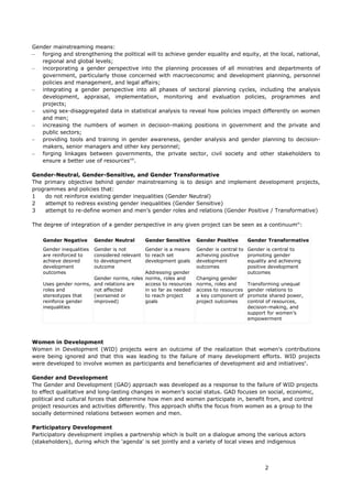 Glossary of gender related terms and concepts | DOC | Debated Sensitive ...