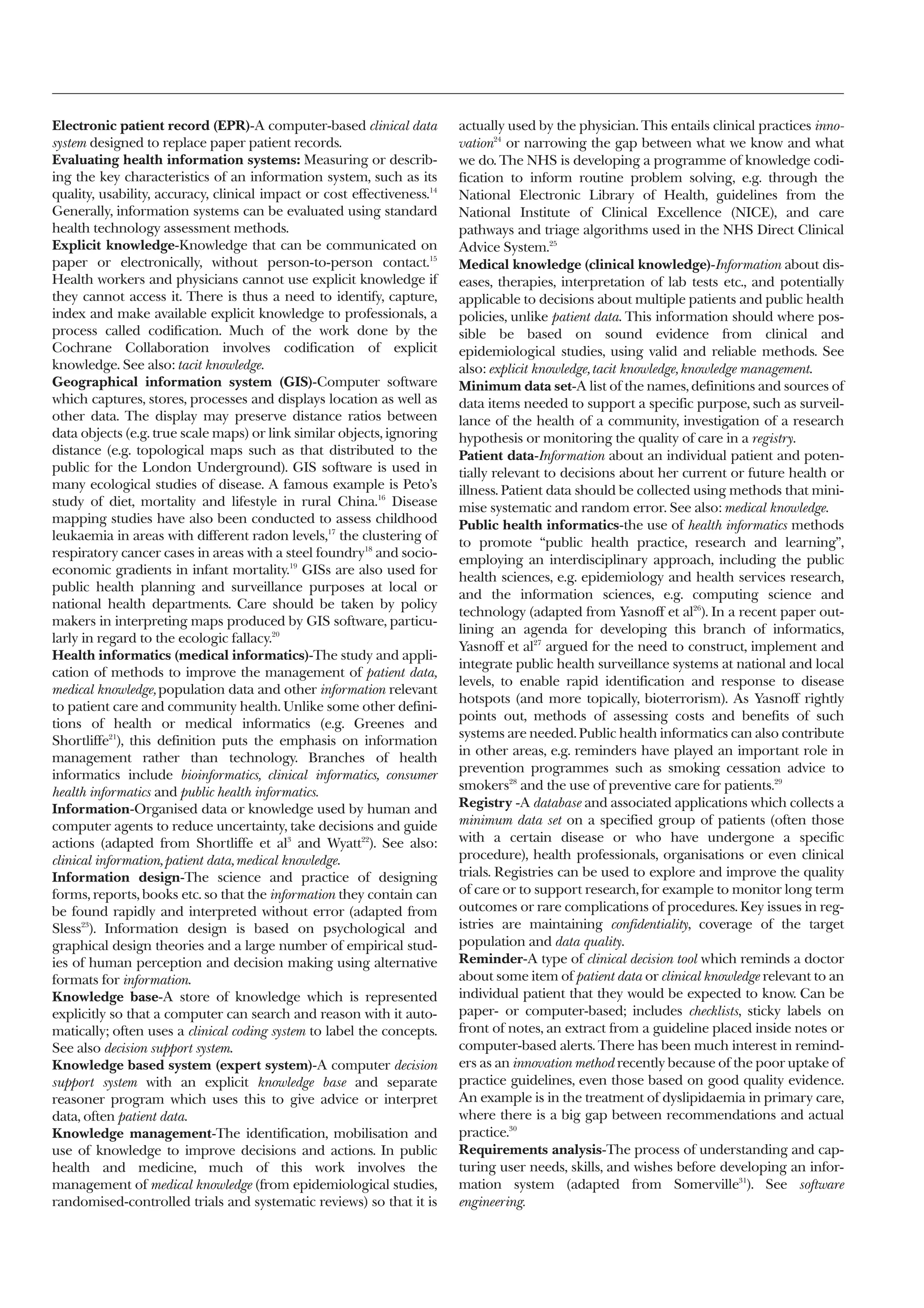 Glossary of health informatics terms | PDF