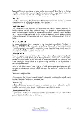 HR Terms | PDF