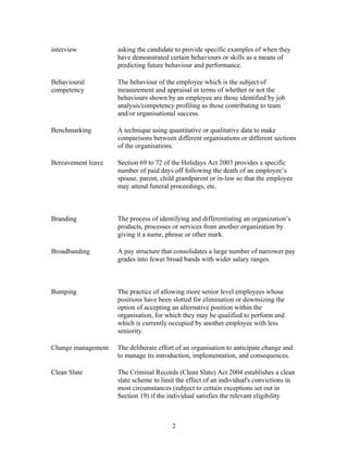 Glossary of hr terms | PDF