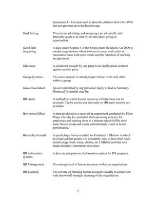Glossary of hr terms | PDF