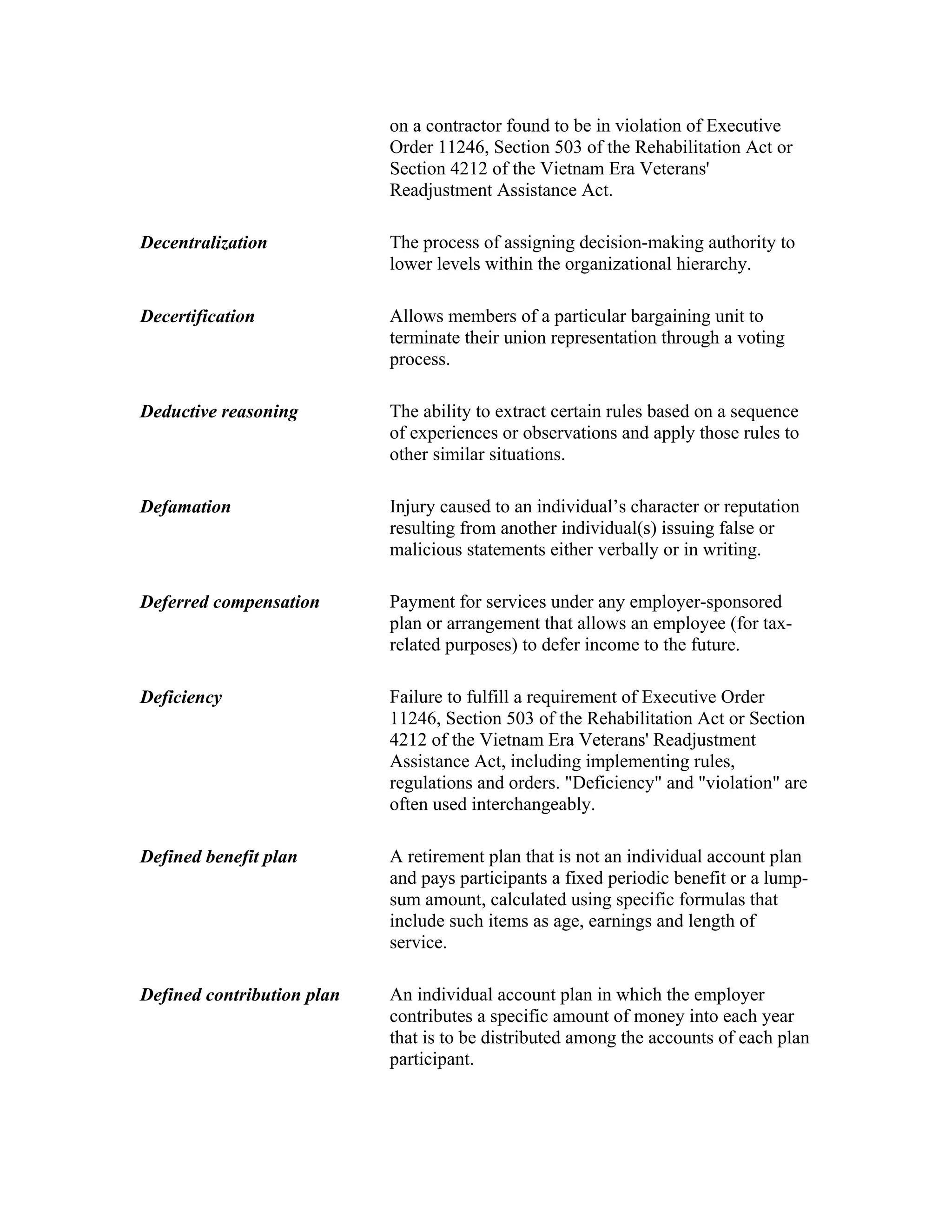 Glossary of human resources terms | PDF