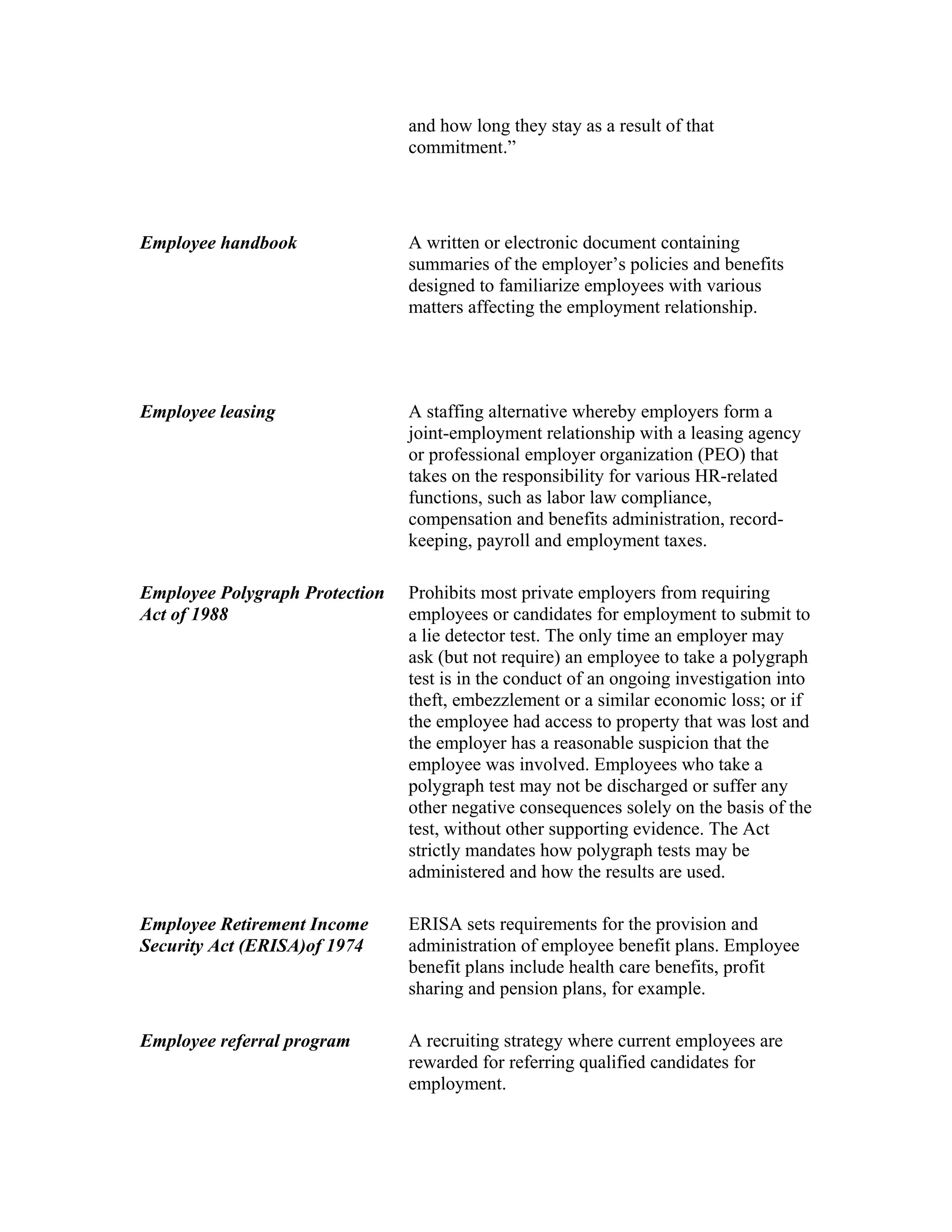 Glossary of human resources terms | PDF