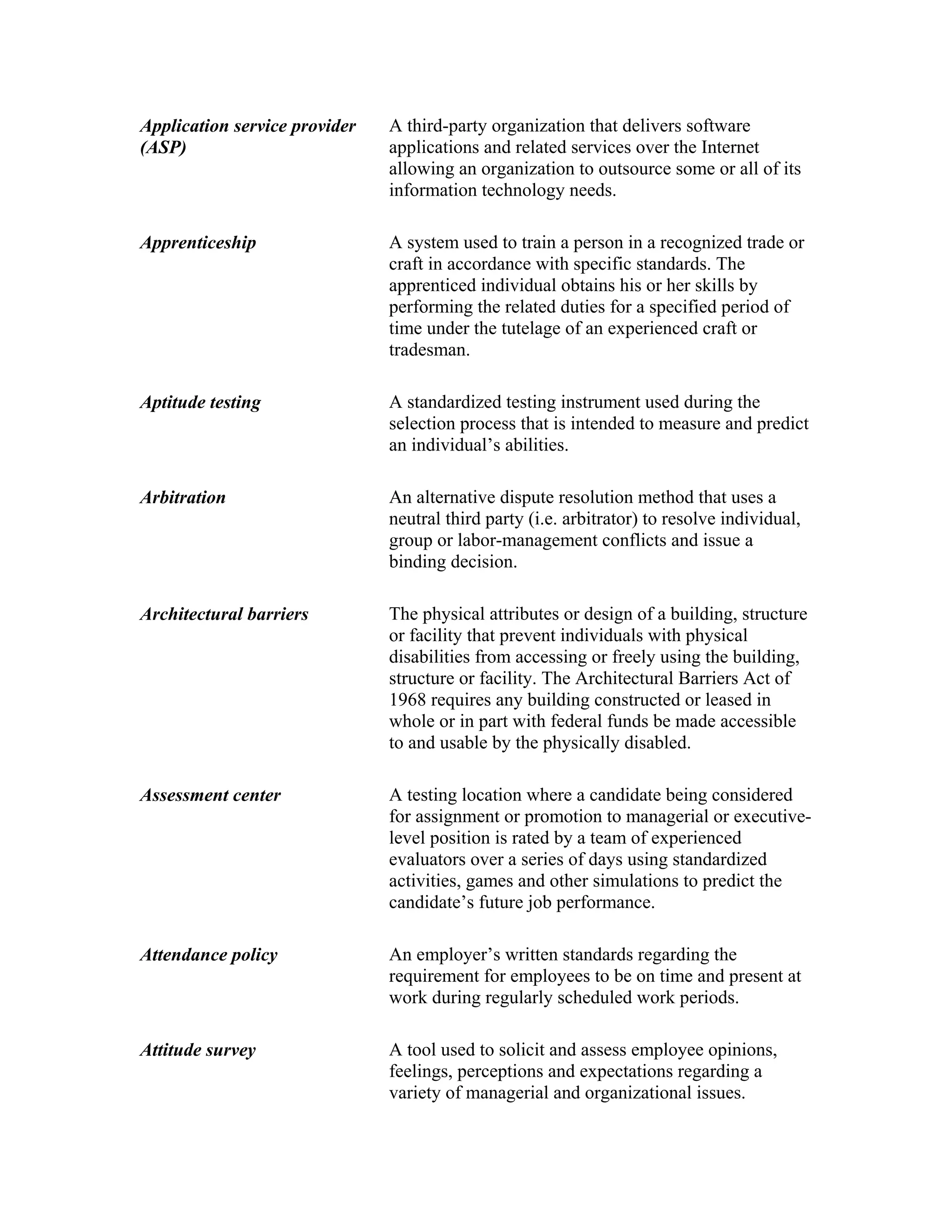 Glossary of human resources terms | PDF